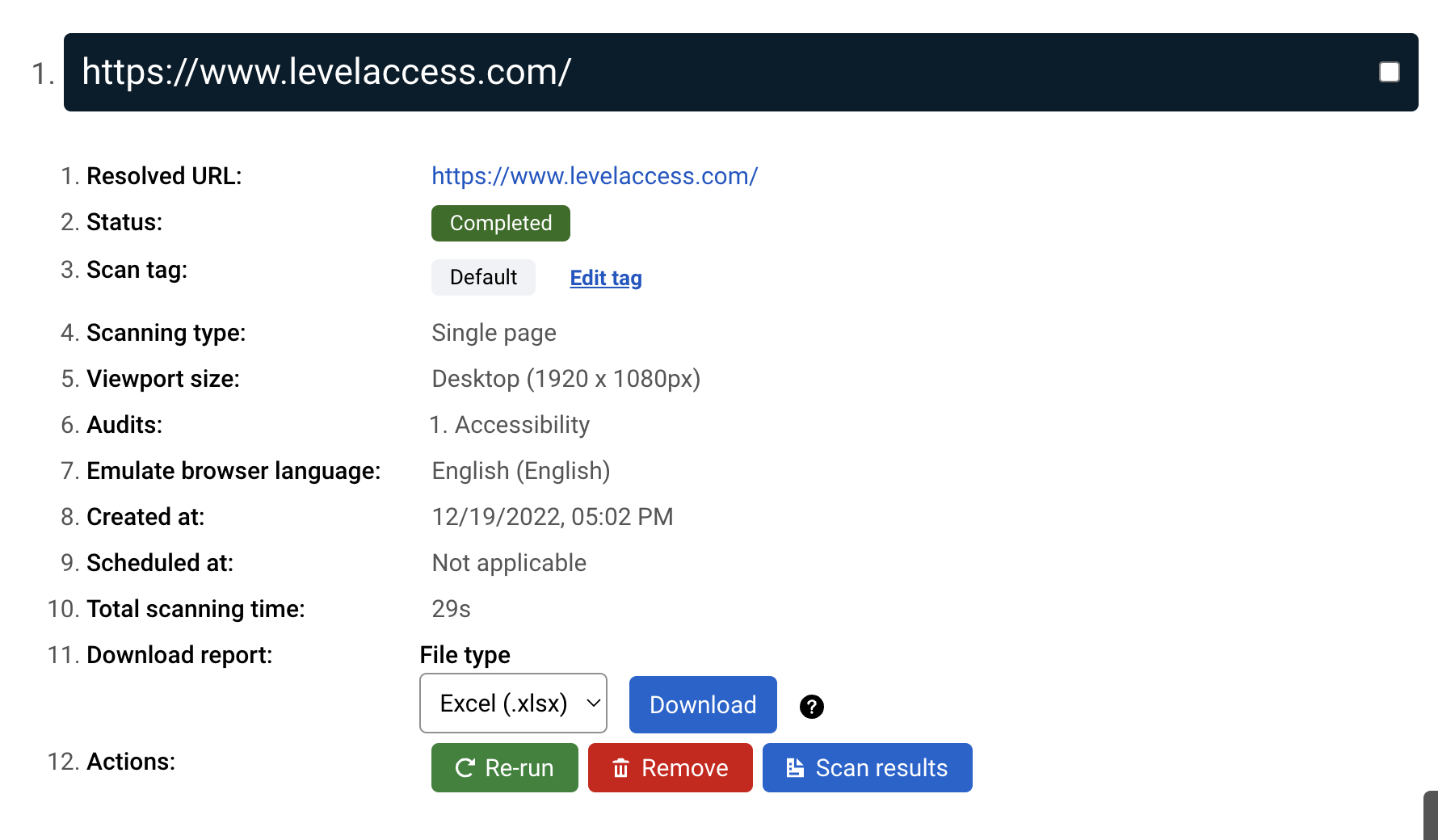 Remove scan results – Level Access Help Center