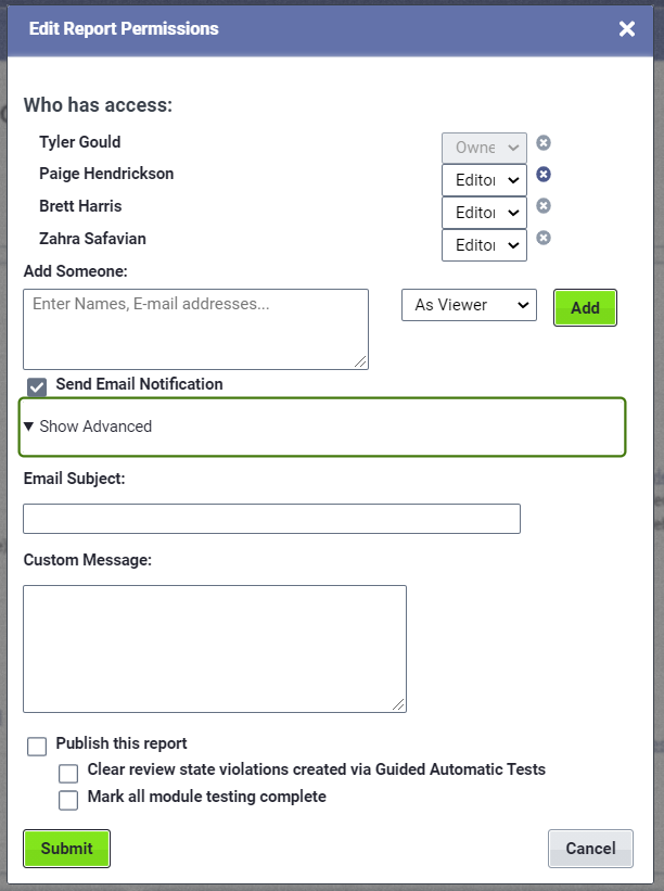 AMP report permissions – Level Access Help Center